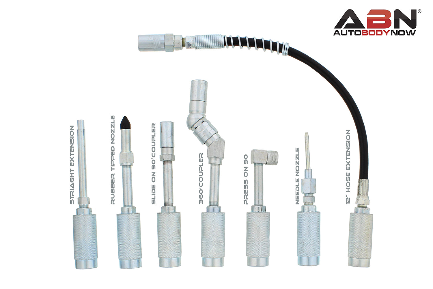 Lube Accessory Kit - 7pc Grease Coupler Kit and Grease Gun Attachments ...