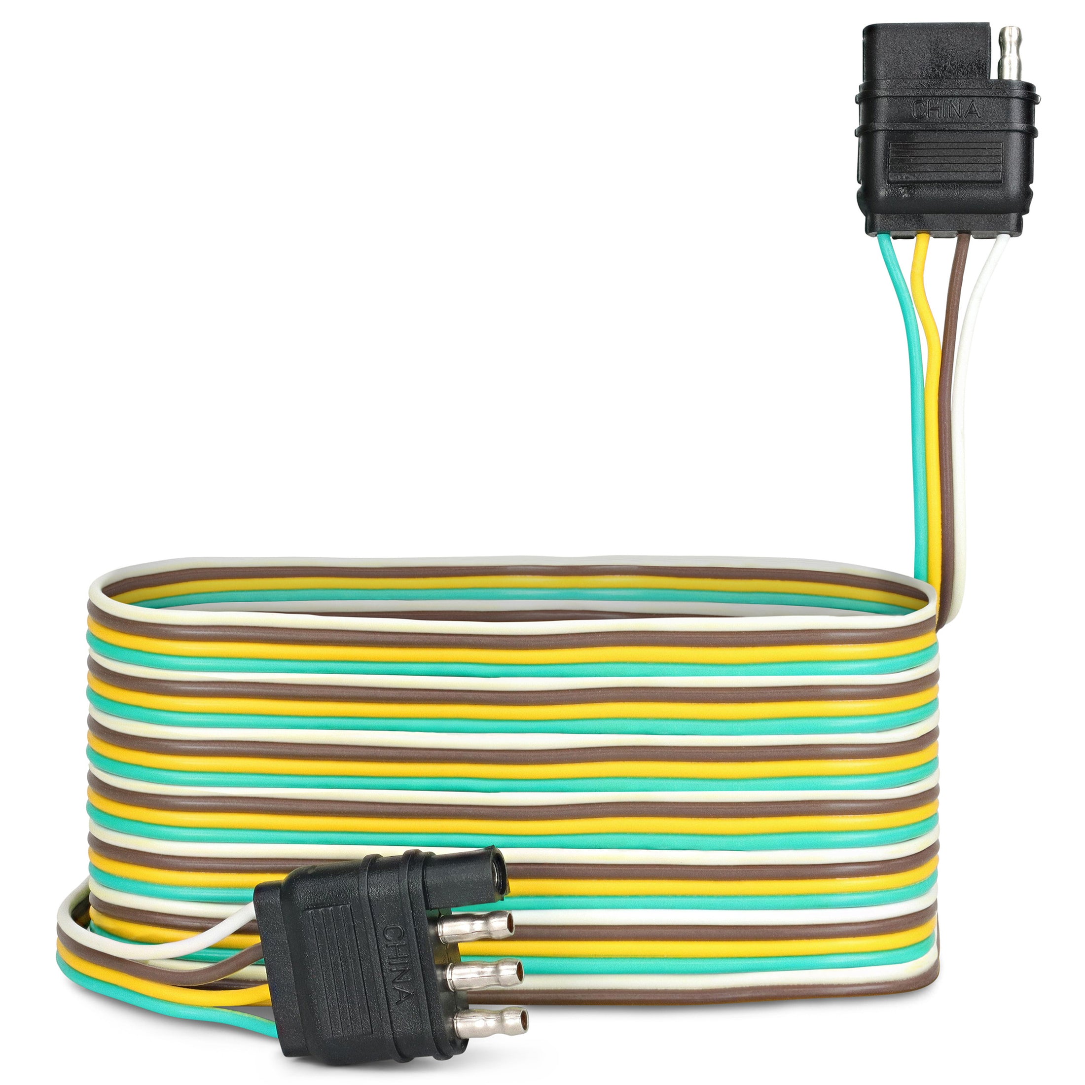 Trailer Wire Extension, 4-Way 4-Pin Plug Flat Trailer Wiring Harness A ...