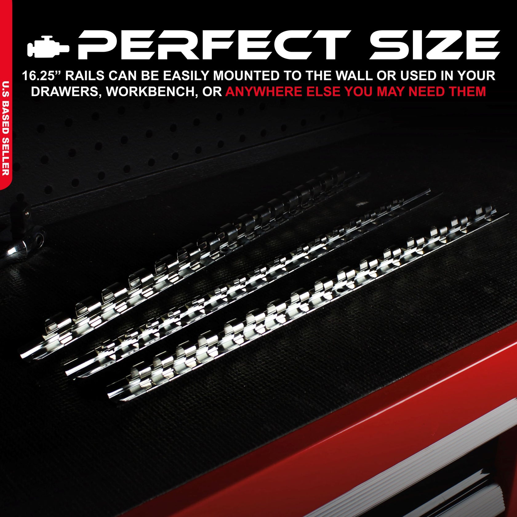 Metal Socket Organizer Tray Socket Rail Organizer with Socket Clips AB ...