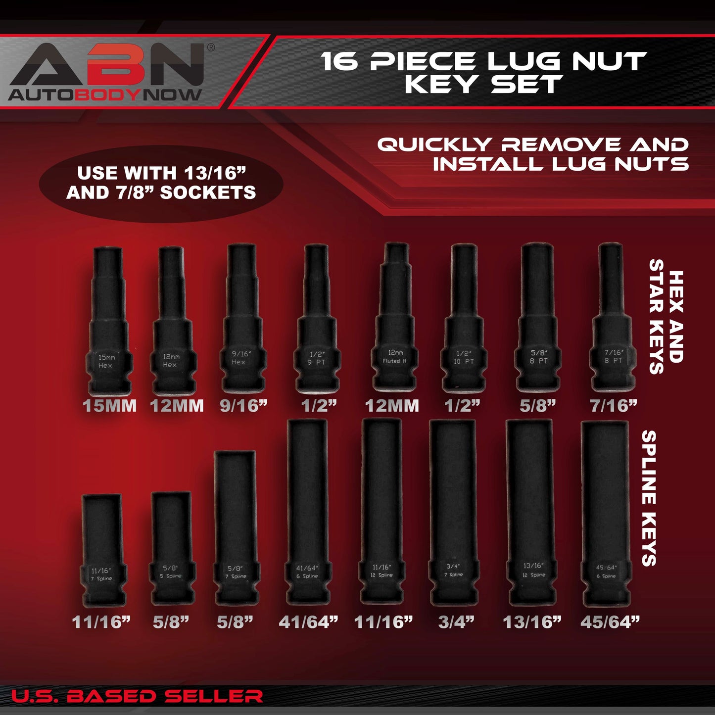 Wheel Lock Removal Tool Kit Lug Nut Key Set, Master Wheel Lock Key Set ...