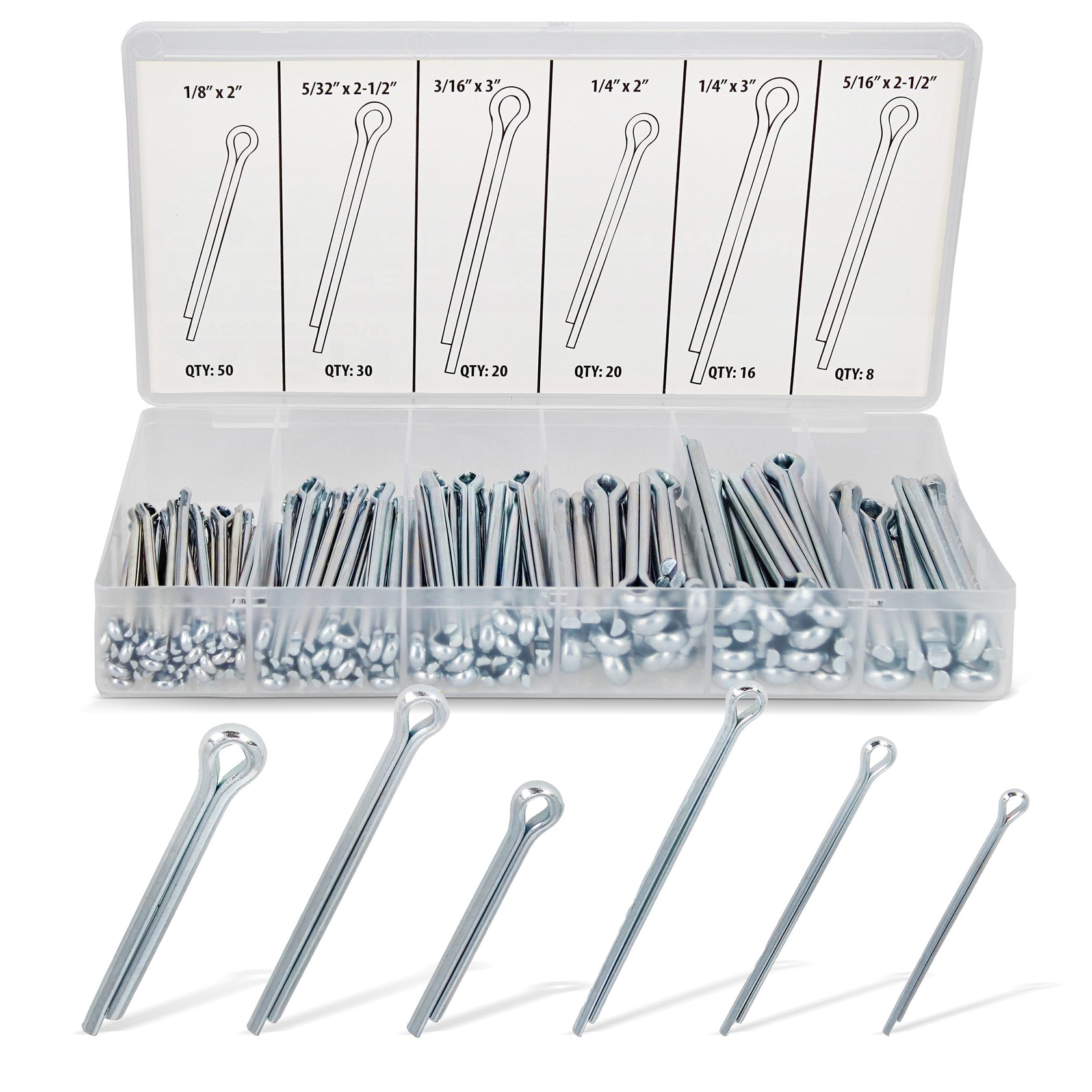Large Cotter Pin 144-Piece Set – Steel Automotive Axle Trailer Pins AB ...