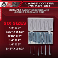 Large Cotter Pin 144-Piece Set – Steel Automotive Axle Trailer Pins AB ...