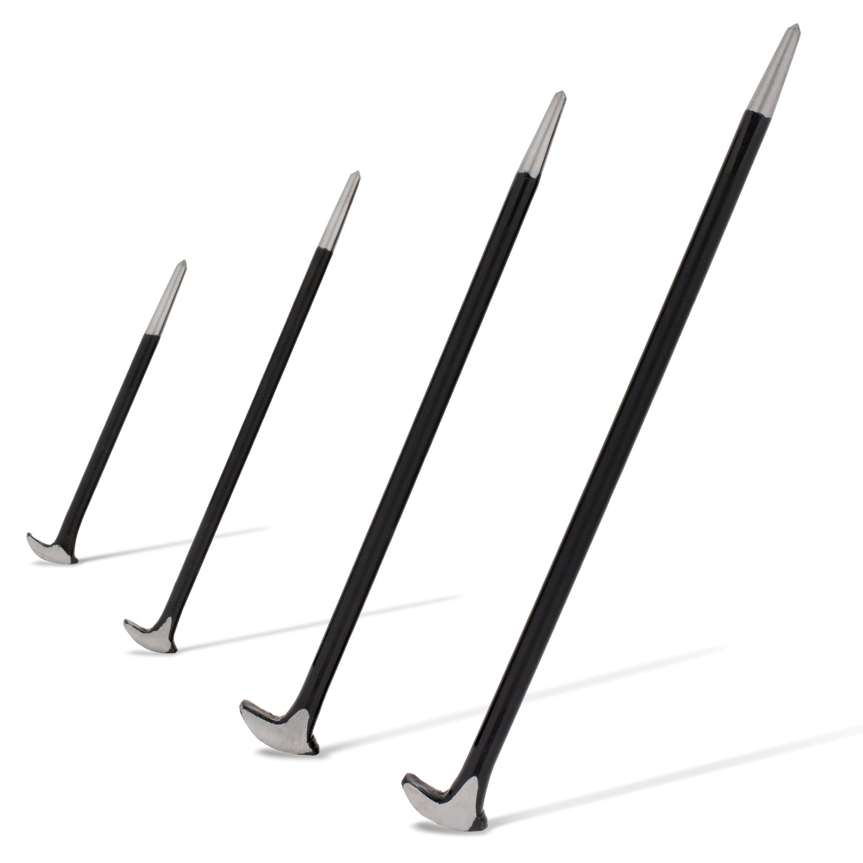 4pc Rolling Head Pry Bar Set - 6, 12, 16, and 20 IN Ladyfoot Pry Bars ...