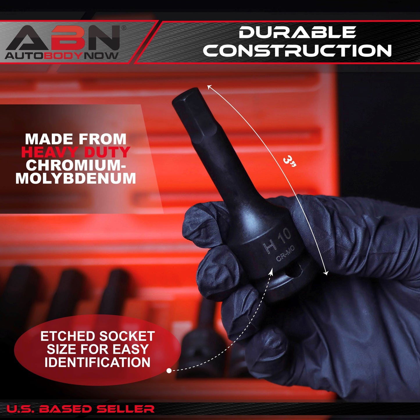 ABN 1/2 Inch Engine Head Bolt Sockets - 8PC Metric Auto Mechanic Socke ...