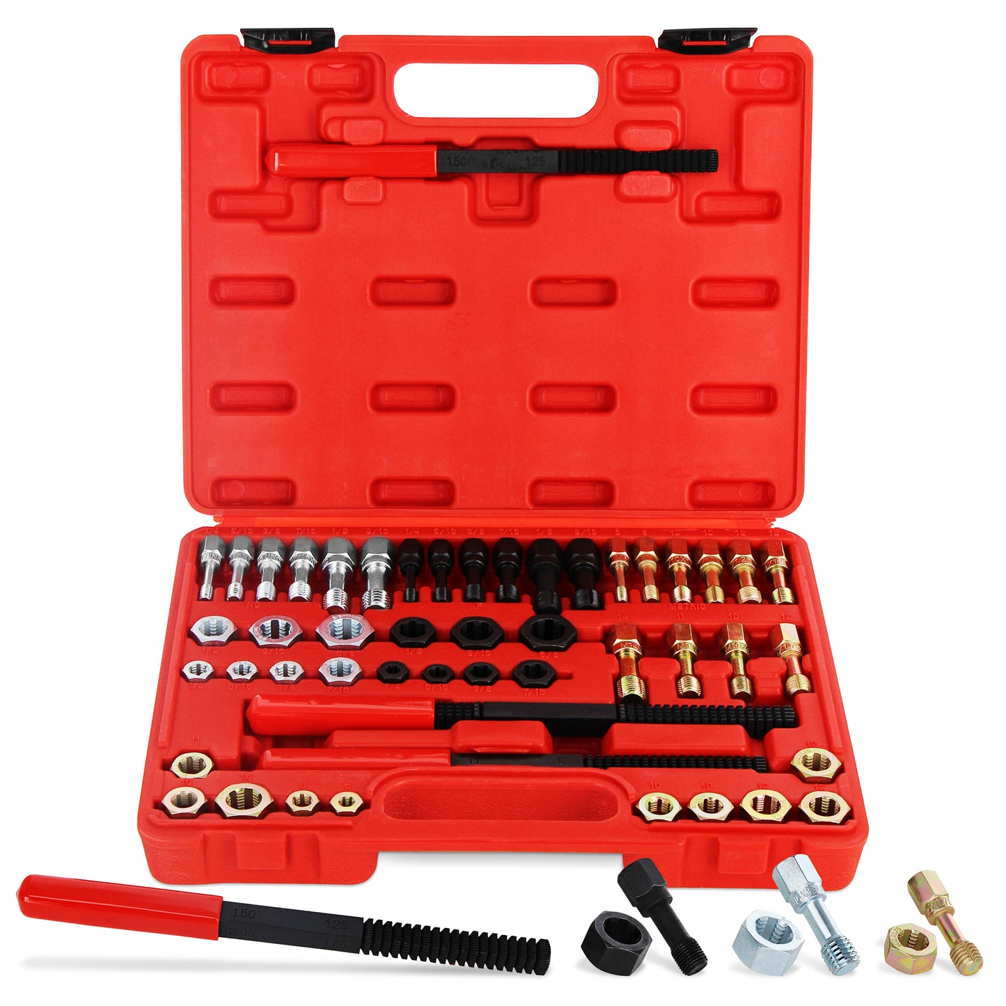 ABN Thread Chaser Kit - 49 Piece SAE Metric Tap Set with Bolt Threadin ...