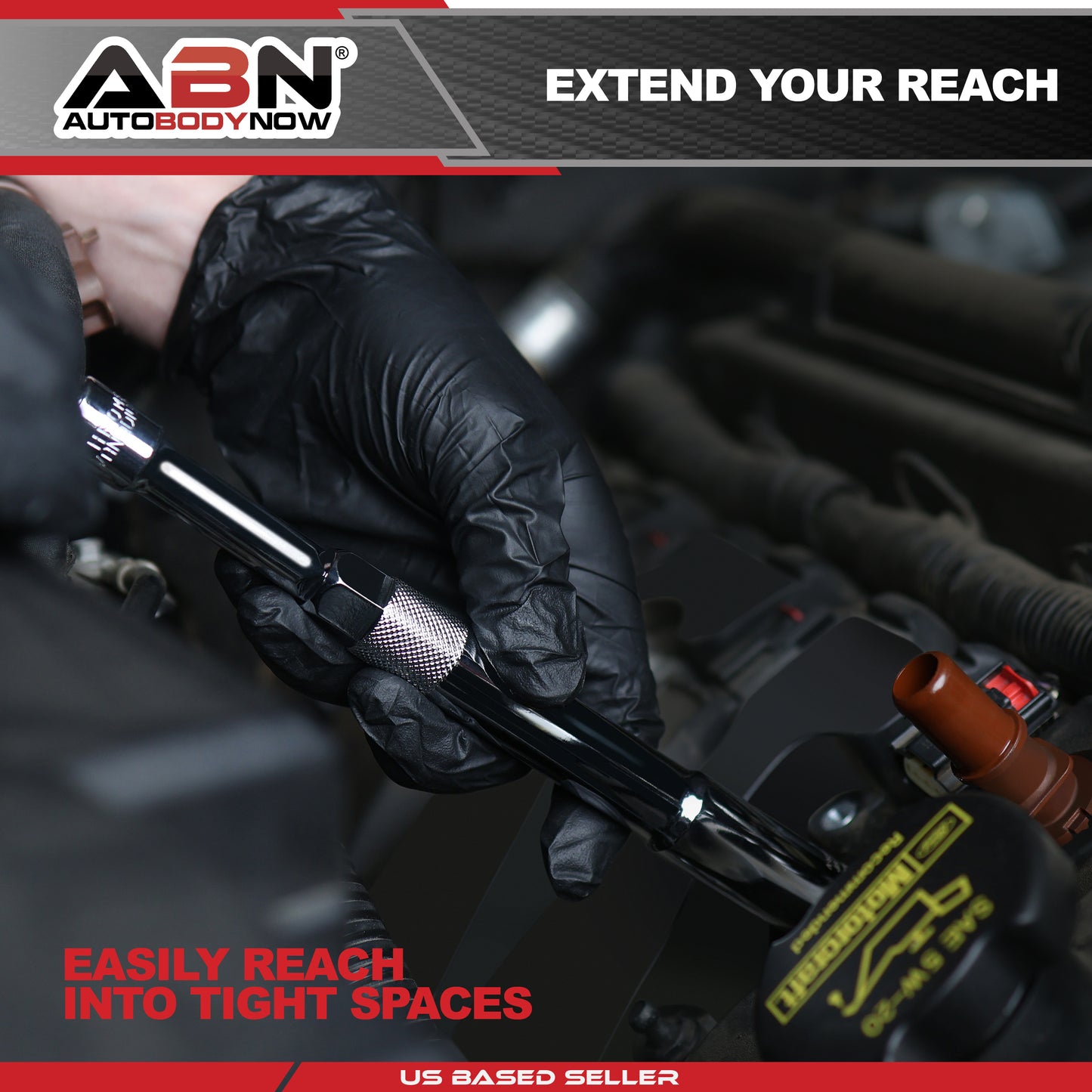 ABN Extra Deep Well Socket Set - 3/8in Drive Extended 6 and 12 Point S ...