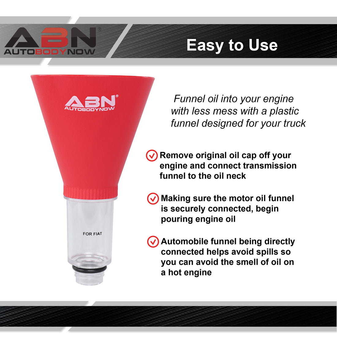 Automotive Funnel - Engine Oil Funnel Directly Attaches to Engine ABN ...