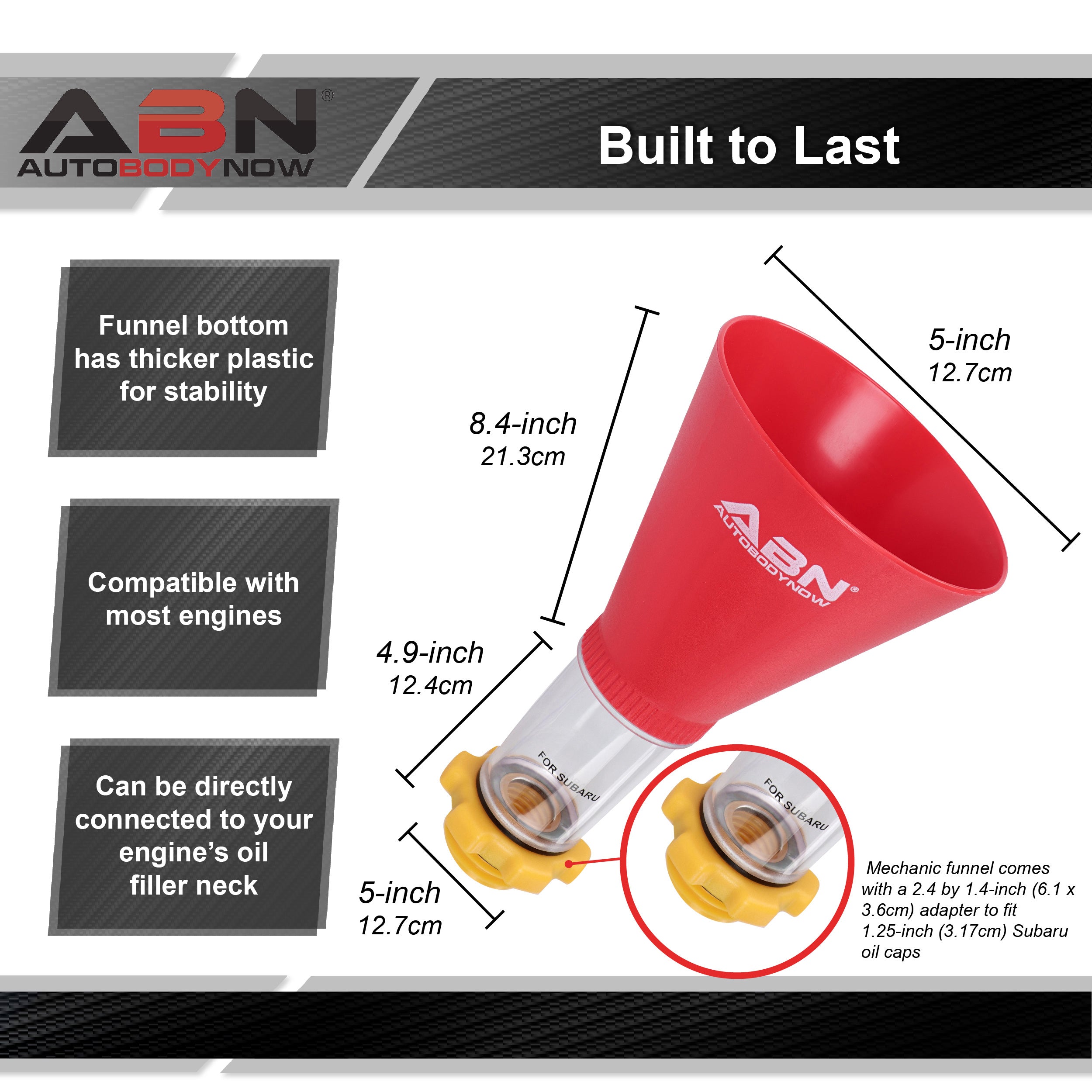 Automotive Funnel - Engine Oil Funnel Directly Attaches to Engine ABN ...