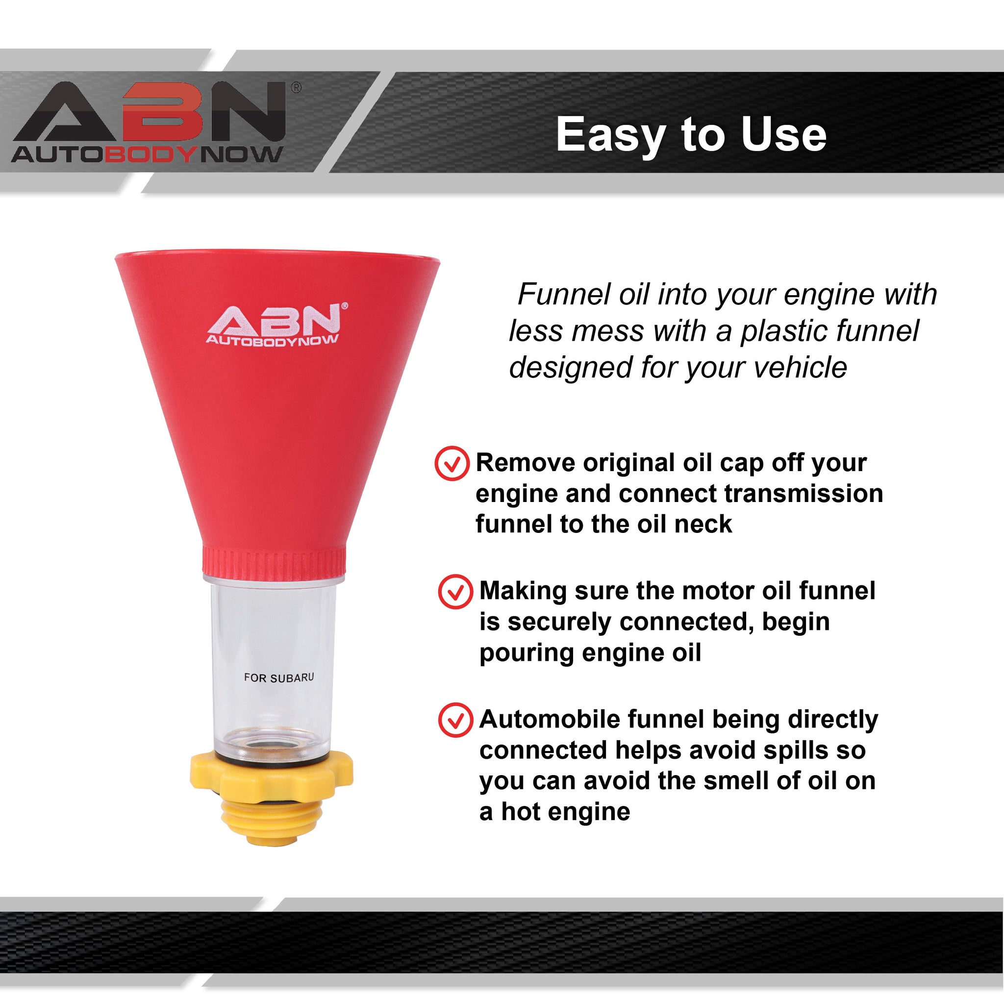 Automotive Funnel - Engine Oil Funnel Directly Attaches to Engine ABN ...