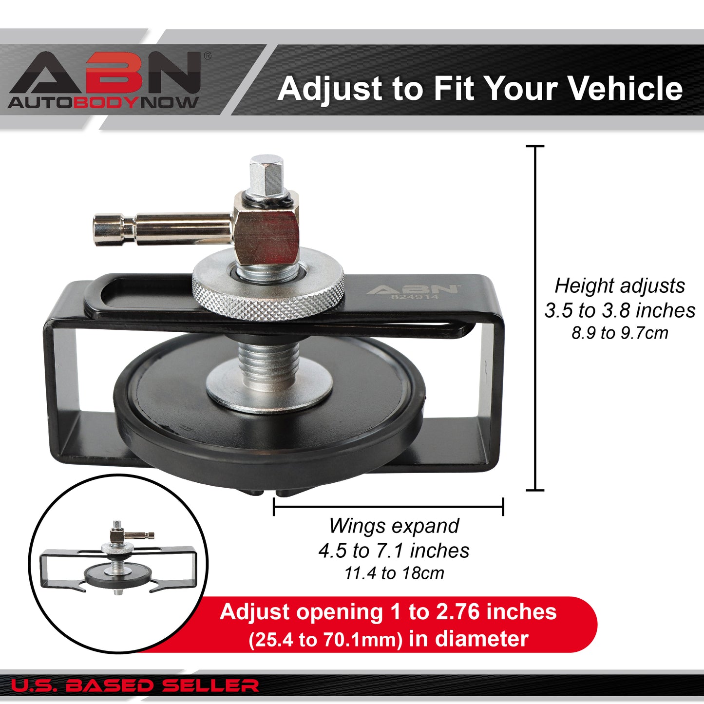Universal Master Cylinder Adapter - Adjustable 1-2.7in Opening ABN 824 ...