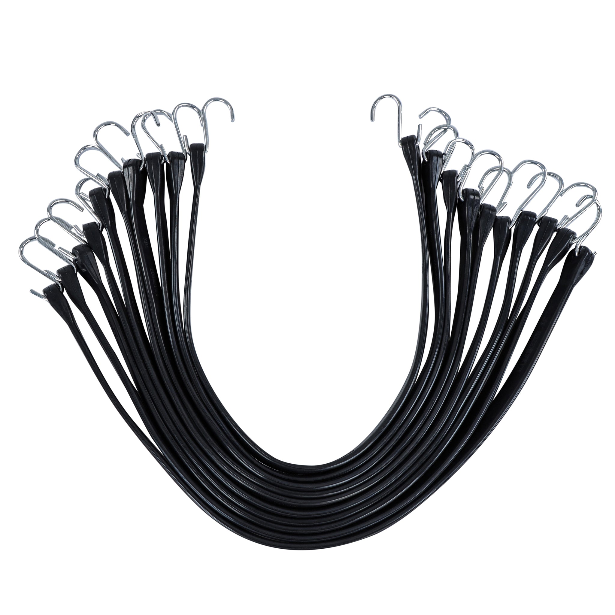 EPDM Rubber Straps with Hooks - Black Rubber Bungee Cords, 10Pk ABN Ti ...
